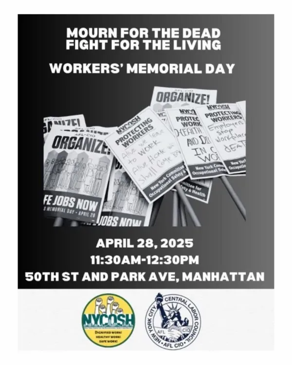 Workers' Memorial Day Commemoration | New York City Central Labor ...