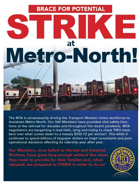 Take Action: Support Metro North Workers! | New York City Central Labor ...